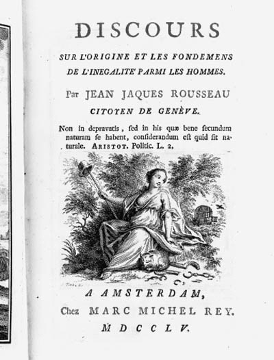 ROUSSEAU, Jean Jacques. Discours sur l'Origine et les Fondemens de l ...