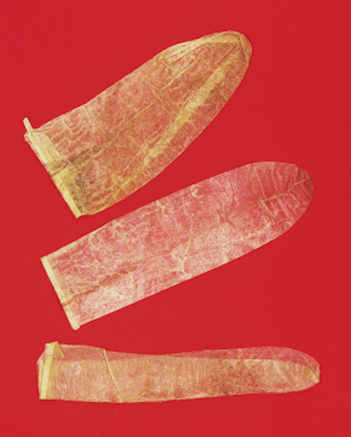 Three []18th Century Sheep Gut Condoms Christies