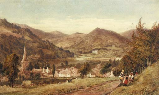 Joseph Murray Ince (1806-1859) , Haymakers resting beside a track with ...