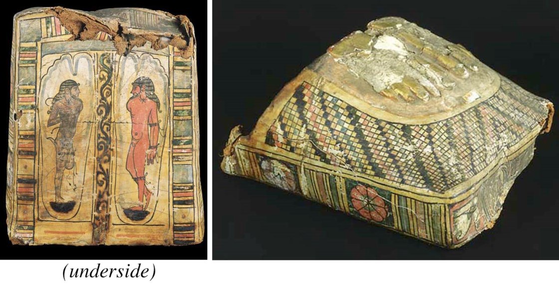 AN EGYPTIAN MODELLED STUCCO FOOTCASE FROM A ROYAL MUMMY , GRAECO-ROMAN ...