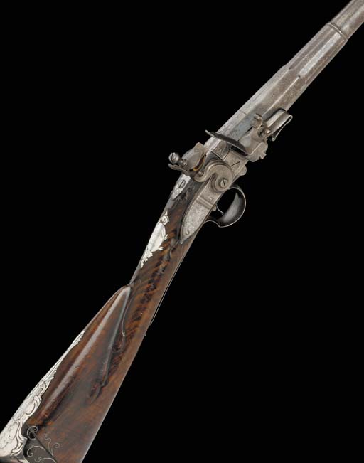 A Rare 12-Bore Break-Action Breech-Loading Flintlock Sporting Gun For ...