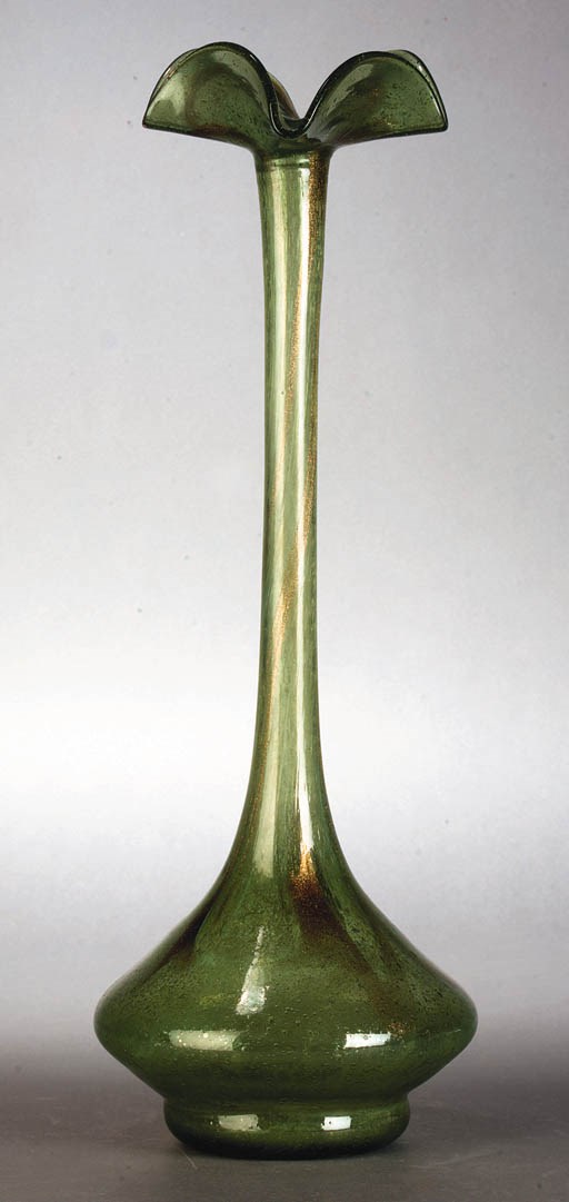A JAMES COUPER AND SONS CLUTHA GLASS VASEDESIGNED BY DR CHRISTOPHER ...