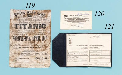 A 1st Class Passenger Ticket For R.M.S. Titanic , WHITE STAR LINE ...