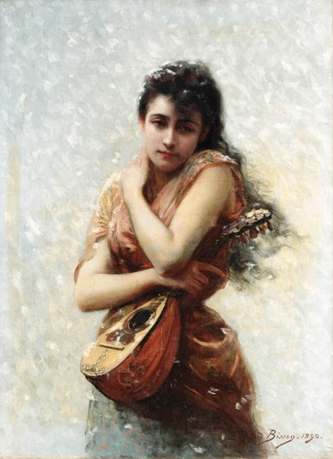 Edouard Bisson (French, b. 1856) , The mandolin player | Christie's
