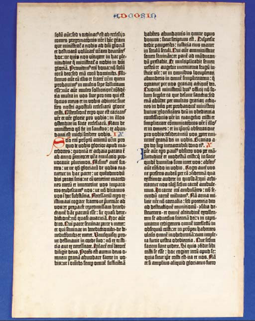 BIBLE, Latin. [Mainz: Johann Gutenberg and Johann Fust, 1455].