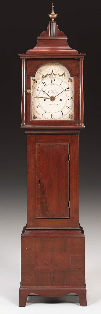 A FEDERAL MAHOGANY DWARF TALL-CASE CLOCK