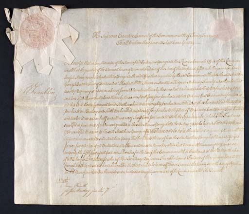 FRANKLIN, Benjamin, Signer, Pennsylvania. Manuscript document signed ...