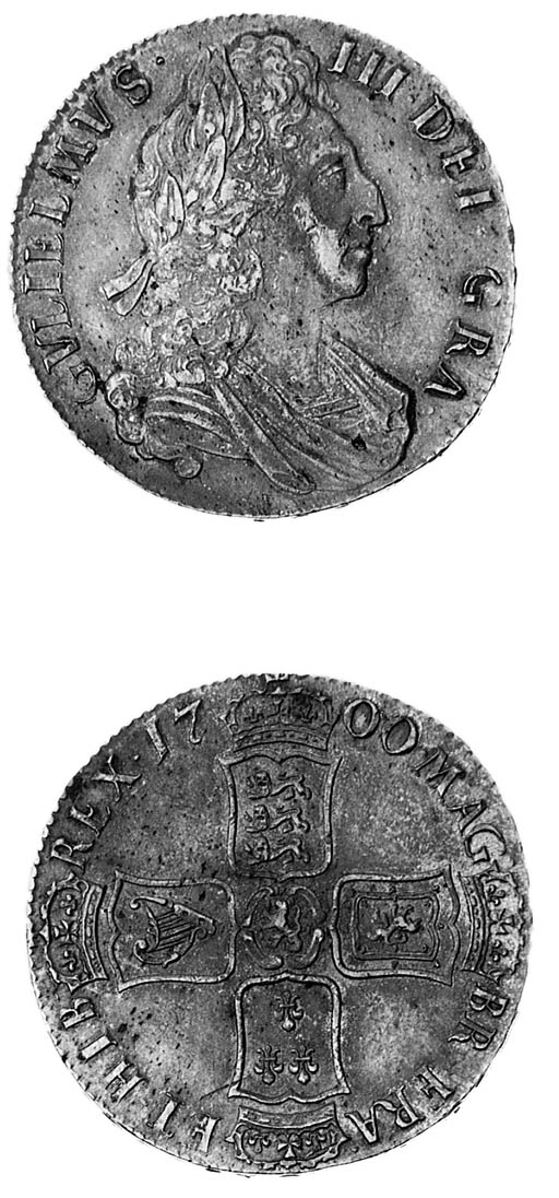 William III, Crown, 1700, third bust variety, rev. similar to preceding ...