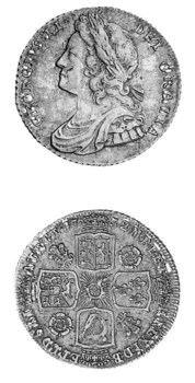 George II, Shilling, 1732, similar to preceding coin (ESC 1196; S.3698 ...