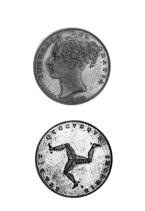 Victoria, Pattern Farthing, 1864, similar to preceding coin, flaw or ...