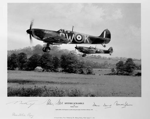 Robert Taylor, "Spitfire Scramble", Spitfires of 610 Squadron scramble ...