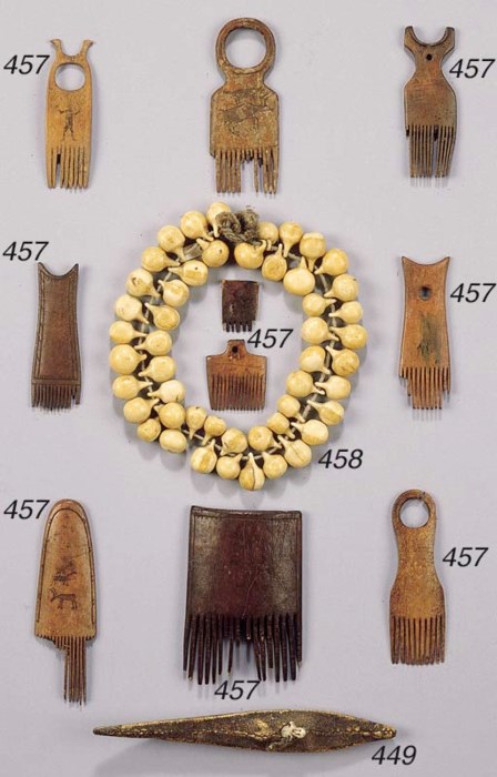 TEN ARCHAIC INUIT BONE COMBS | Christie's