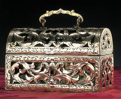 A Dutch pierced brass marriage casket 'knottekistje' , LATE 17TH/EARLY ...