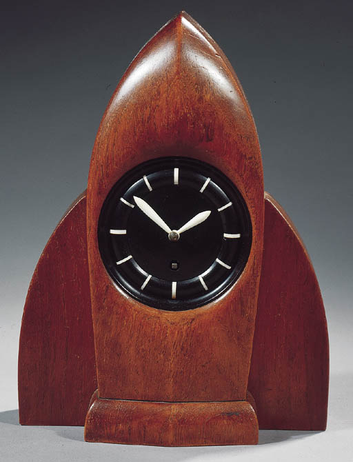 An oak, ebony and ivory mantle-clock