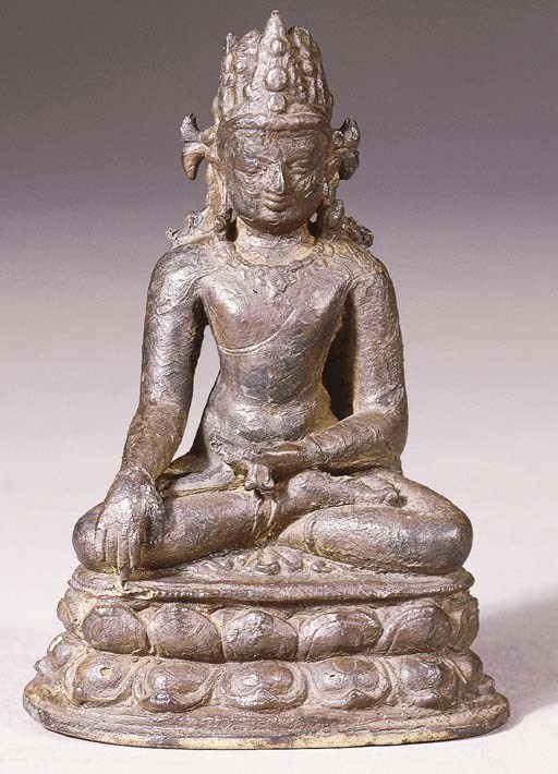 a north indian, kurkihar, pala dynasty, bronze figure of buddha ...