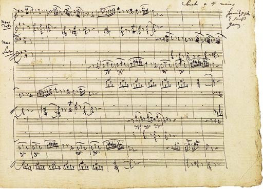 MOZART, Wolfgang Amadeus (1756-1791). Autograph manuscript, working ...