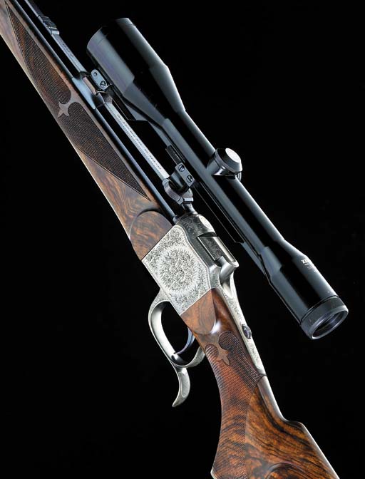 A FINE 7MM (REMINGTON MAGNUM) HAGN-ACTION FALLING-BLOCK SPORTING RIFLE ...
