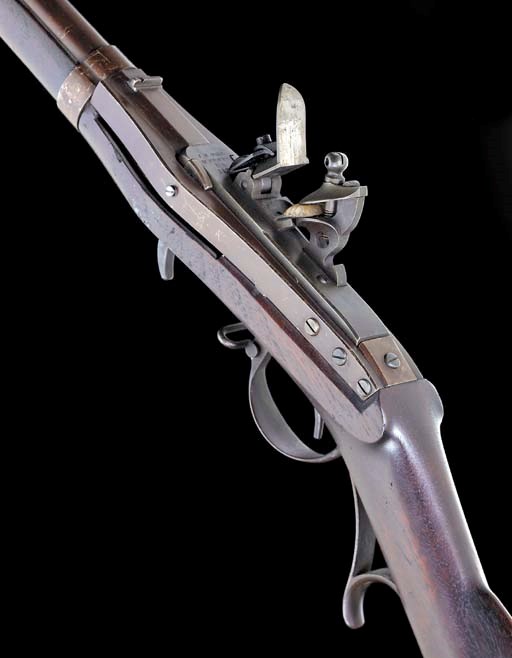 A .52-BORE MODEL 1819 'HALL U.S.' BREECH-LOADING FLINTLOCK RIFLE ...
