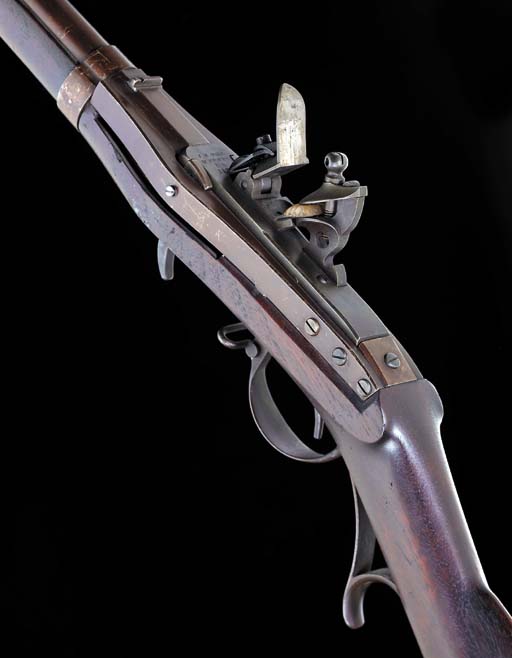 A .52-BORE MODEL 1819 'HALL U.S.' BREECH-LOADING FLINTLOCK RIFLE