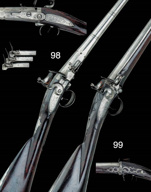 A Rare 10-Bore Break-Action Breech-Loading Flintlock Gun , BY ROBERT ...