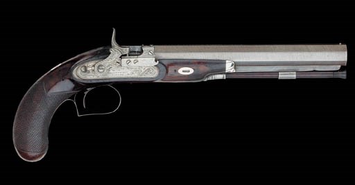 A Rare 48-Bore Forsyth Patent Sliding Primer Duelling Pistol , BY ...