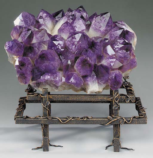 An impressive Ametrine crystal formation,