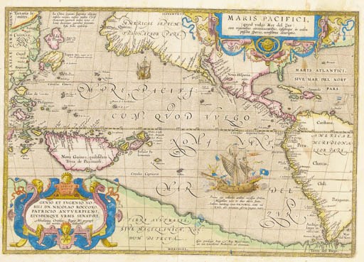 ORTELIUS, Abraham. Maris Pacifici, (quod vulgo Mar del Zur), cum ...