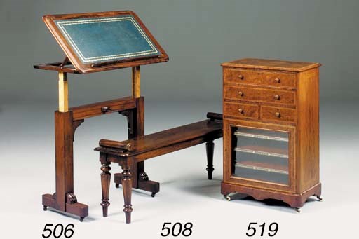 An early Victorian mahogany adjustable writing stand