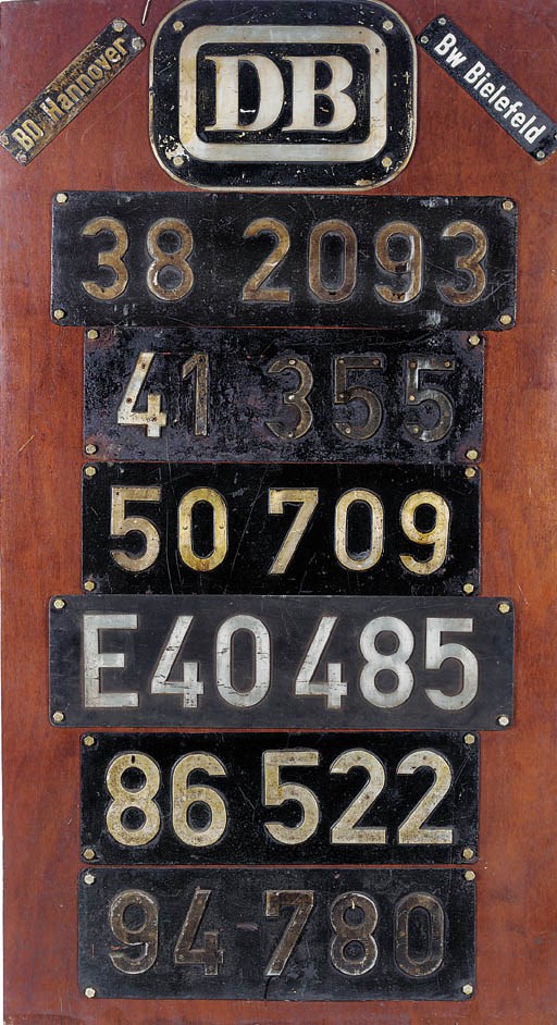 A collection of six locomotive number plates, | Christie's
