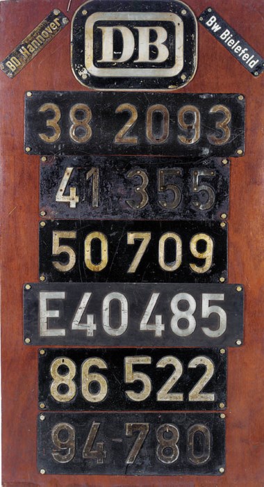 A collection of six locomotive number plates, | Christie's