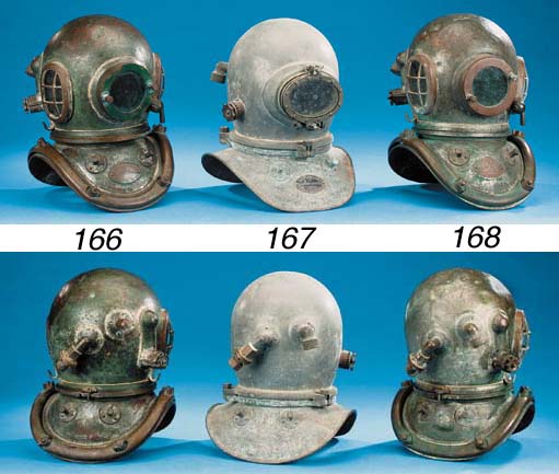 A mid 20th Century Admiralty Pattern 6-bolt diving helmet by Siebe ...