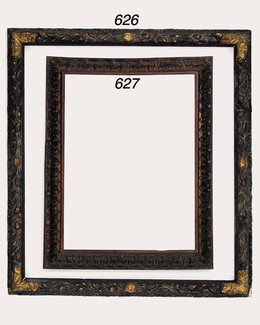 A Bolognese carved reverse profile frame, probably 19th century