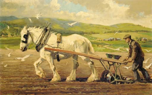 Tom Curr, 20th Century , Sowing turnips, Lochside | Christie's