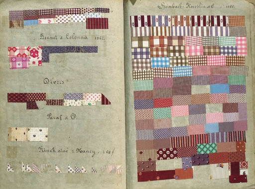 An interesting pattern book containing samples of printed cottons and ...