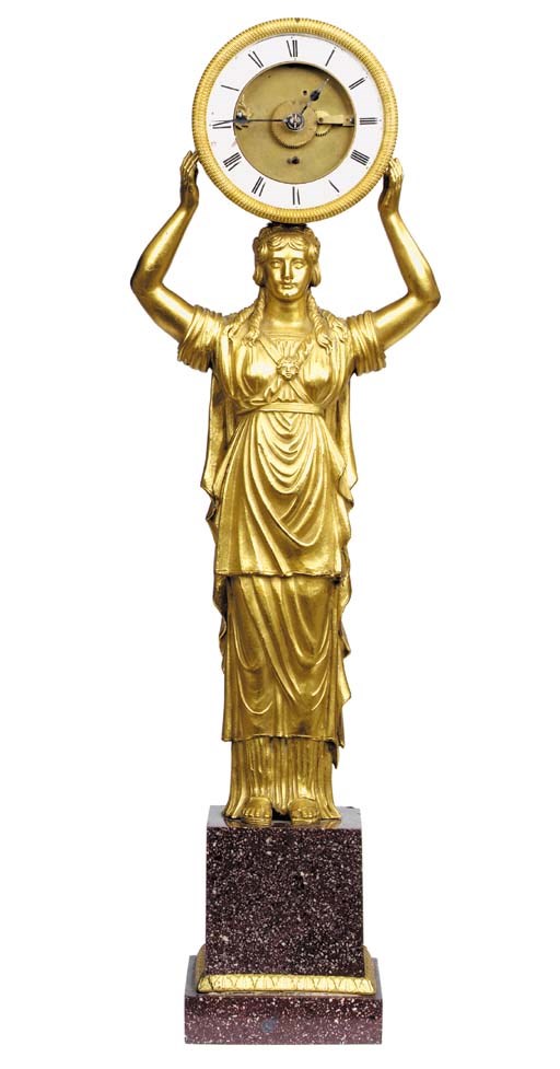 An ormolu and porphyry mantel clock, early 19th century | Christie's