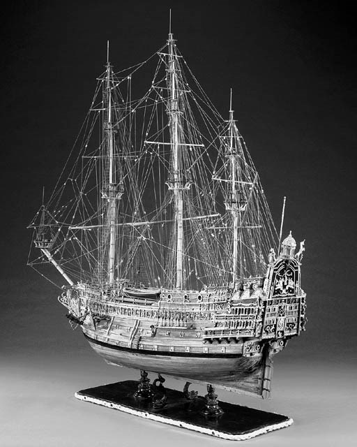 A WELL PRESENTED AND DETAILED MODEL OF THE ROYAL SOVEREIGN OF 1638 ...