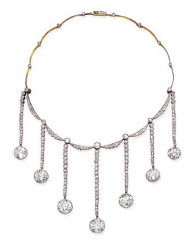 AN ELEGANT ANTIQUE DIAMOND FRINGE NECKLACE | Christie's