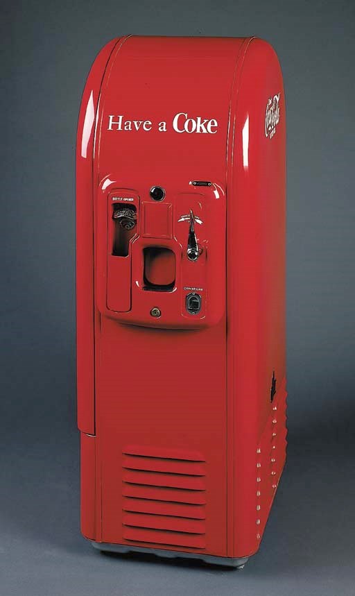 COCA-COLA Vending Machine, Jacob 26, c. 1945-50. Red painted metal with ...