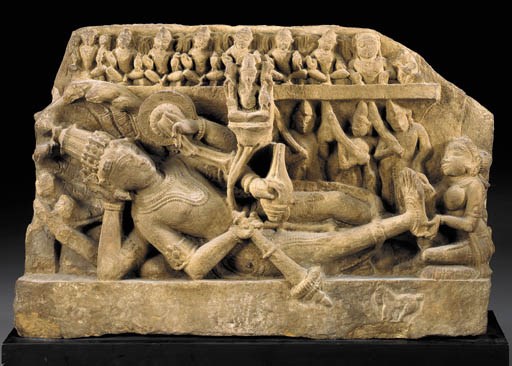 A Sandstone Figure of Vishnu Asleep on the Serpent Ananta , INDIA ...