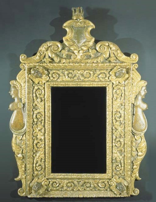A NORTH ITALIAN LATE RENAISSANCE GILTWOOD AND SILVERED PICTURE FRAME ...