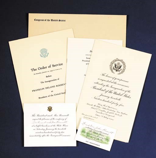 [ROOSEVELT, Franklin D., FOURTH INAUGURAL]. A group of ephemera ...