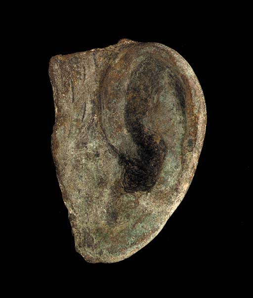 A ROMAN BRONZE LEFT EAR