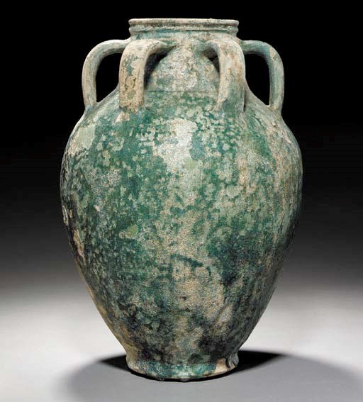 A PARTHIAN GREEN-GLAZED JAR