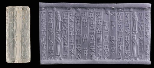 A KASSITE ROCK CRYSTAL CYLINDER SEAL , CIRCA 1300-1100 B.C. | Christie's