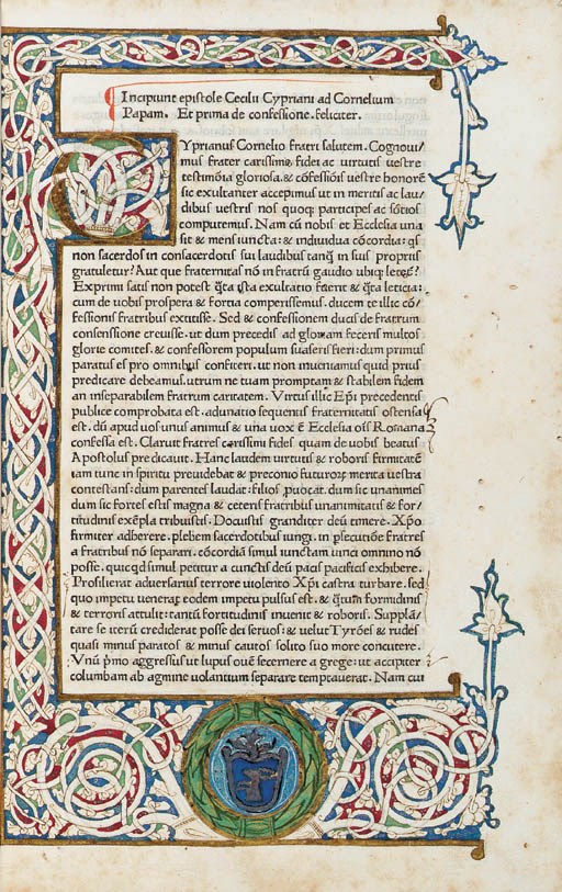 CYPRIANUS, Saint (d.258). Opera. Edited by Johannes Andreae Bussi (1417 ...