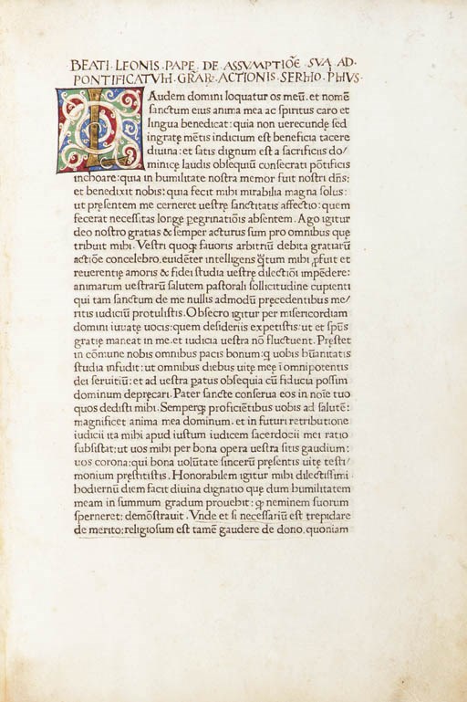 LEO I (ca 390-461, Pope from 400). Sermones et epistolae. Edited by ...