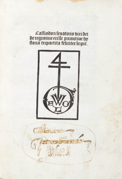 Cassiodorus Magnus Aurelius Ca487 583 Historia Ecclesiastica Tripartita Paris George