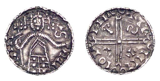 Sven Estridsen, Penny, Lund, obv. Christ standing holding orb and ...