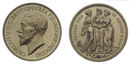 George V, unofficial "Pattern Crown" dated 1911 in Roman numerals ...