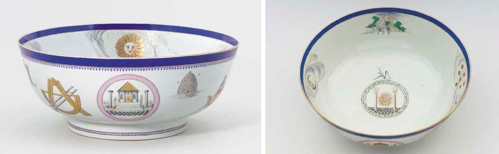 A FINE LARGE FAMILLE ROSE MASONIC PUNCH BOWL , CIRCA 1790 | Christie's
